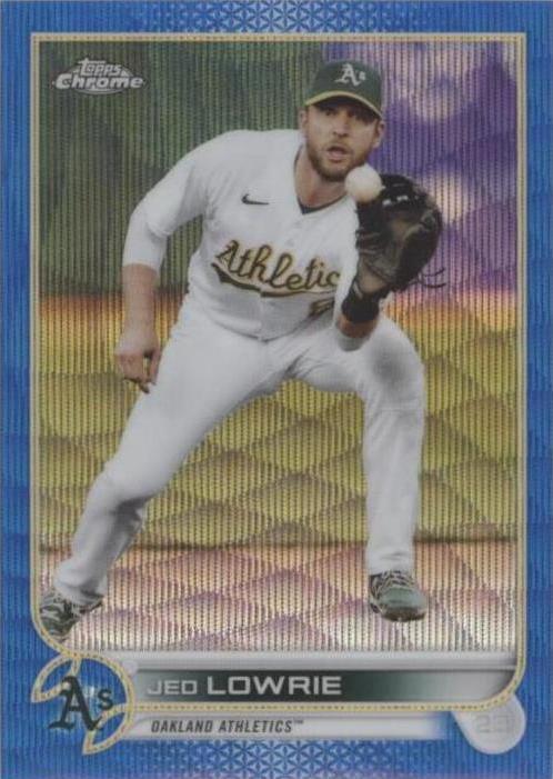 2022 Topps Chrome - Jed Lowrie #140 Blue Wave Refractor /75 for sale ...