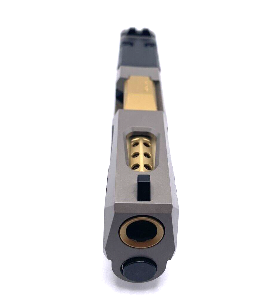 High Table Glock 43 Complete Nickel Slide Micro RMSC Optic Cut, Gold ...