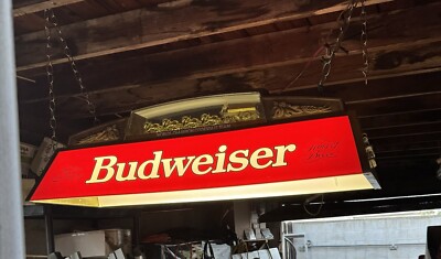 Vint Anheuser-Busch BUDWEISER BEER Clydesdales Hanging Pool Table Bar ...