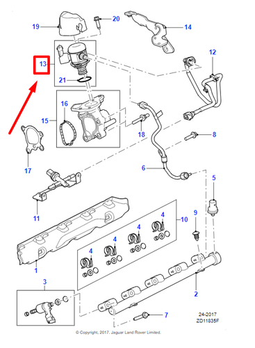 JAGUAR XF X250 High Pressure Fuel Pump C2Z21985 NEW GENUINE | eBay