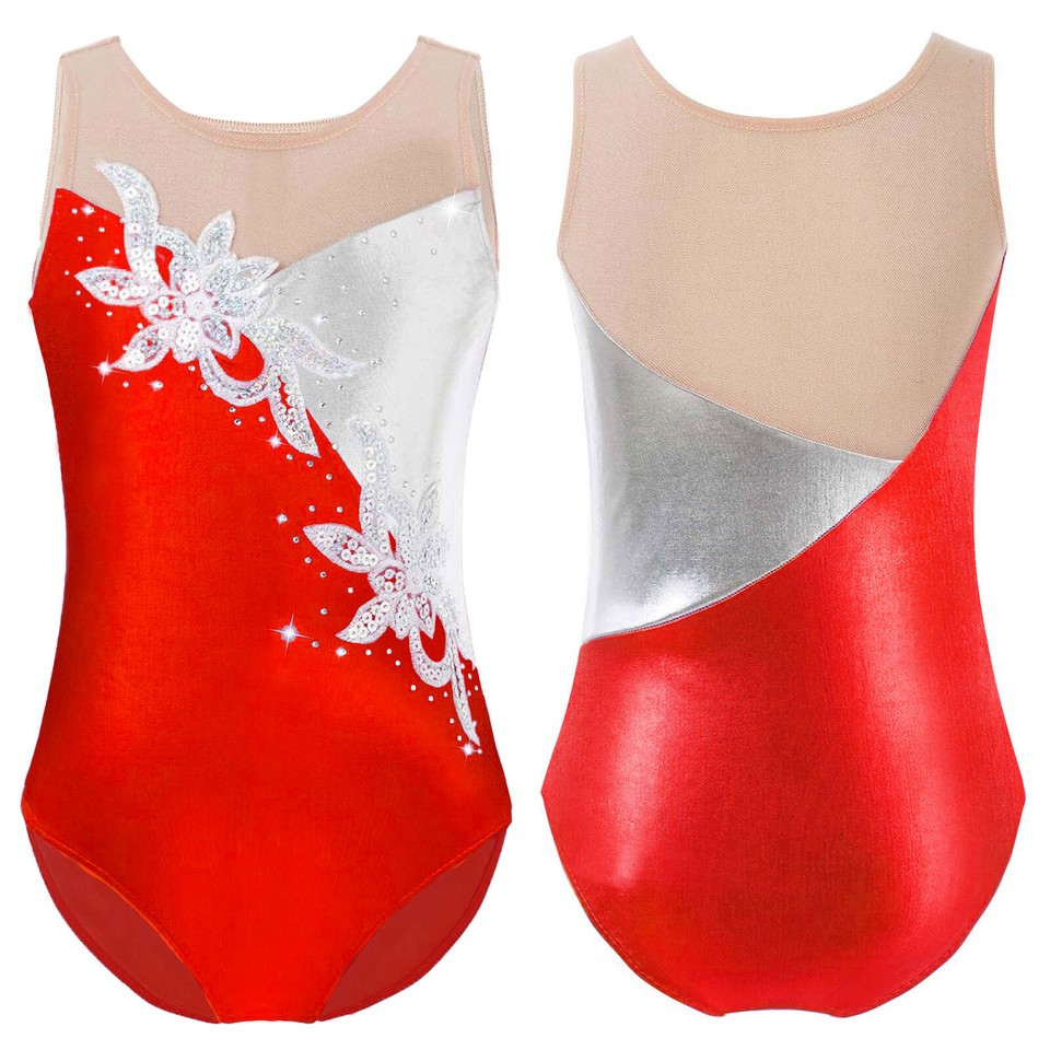 Kids Girls Ballet Sleeveless Splicing Training Suit Jumpsuit | eBay