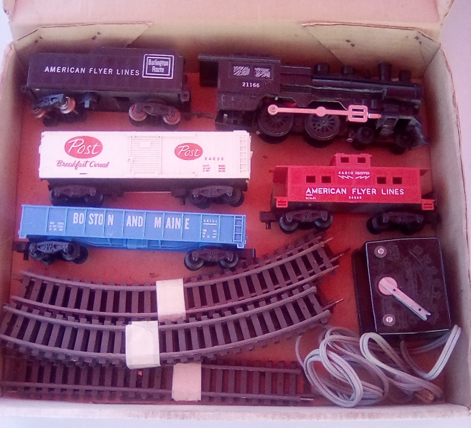 Vintage GILBERT S GAUGE AMERICAN FLYER ELECTRIC TRAIN SET Original Box ...