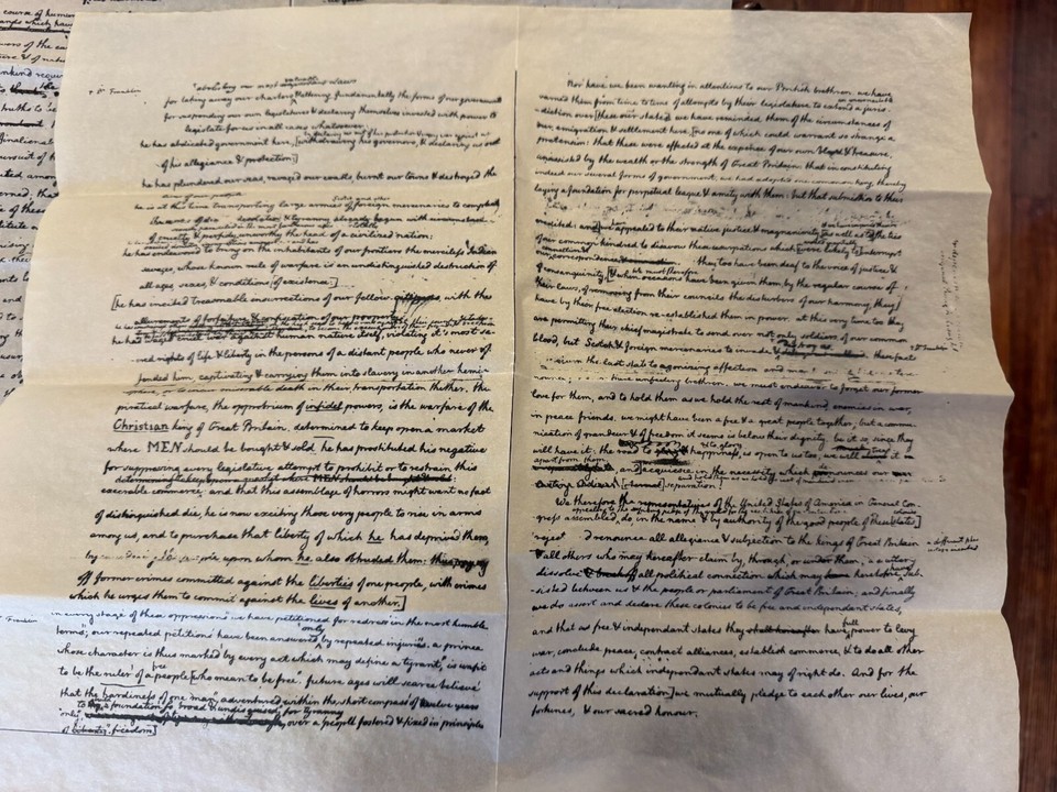 Thomas Jefferson's Rough Draft of the Declaration of Independence ...