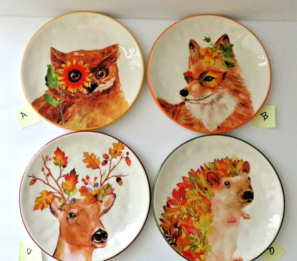 Pier 1 Harvest Garden Critters Salad Dessert Hand-Painted Dolomite ...