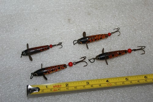 4 VINTAGE HATTON HEREFORD DEVON MINNOW SPINNER LURES WITH MOUNTS | eBay