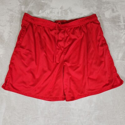 Starter Shorts Mens 2XL Red Logo Mesh Activewear Running Gym Workout ...