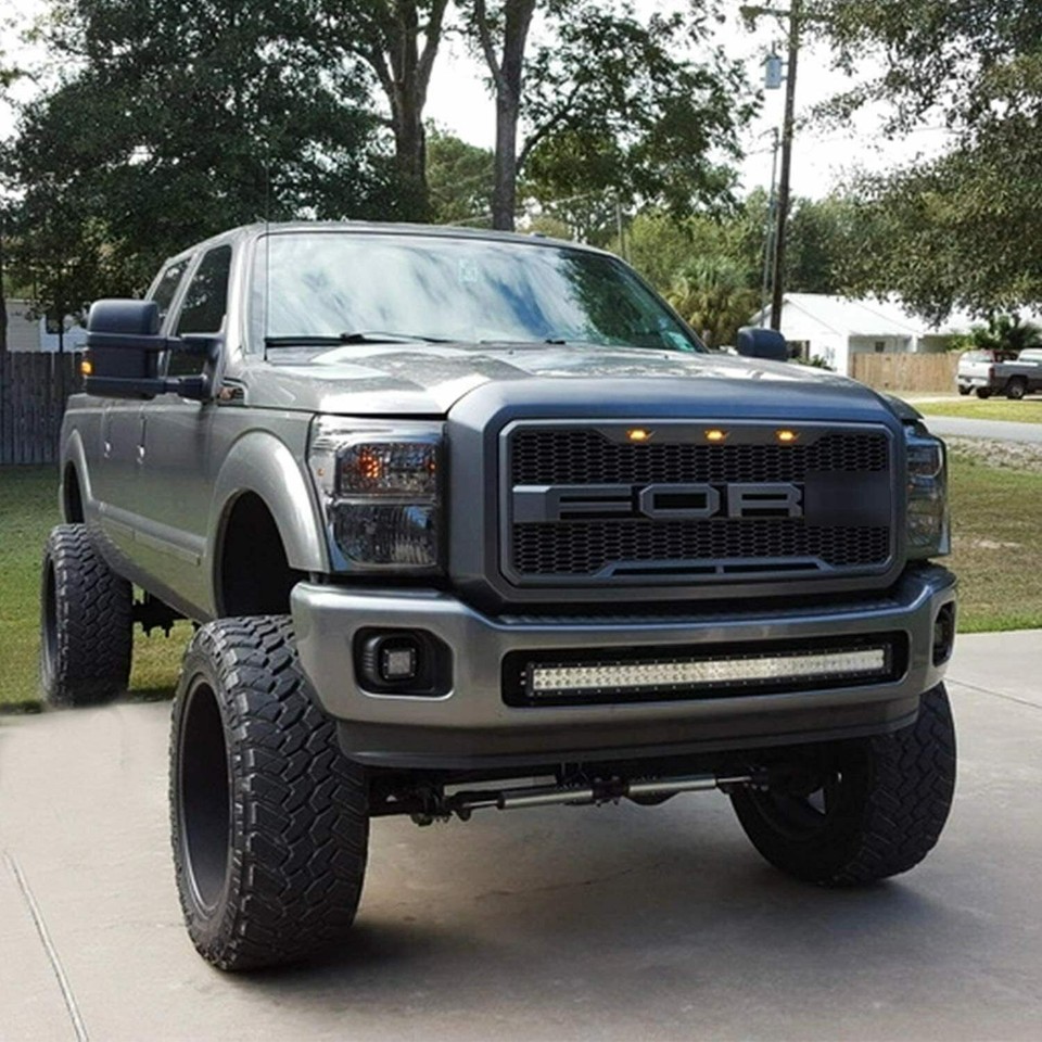 2011-2016 Ford F250 F350 Super Duty Grille Raptor Style Black For W ...