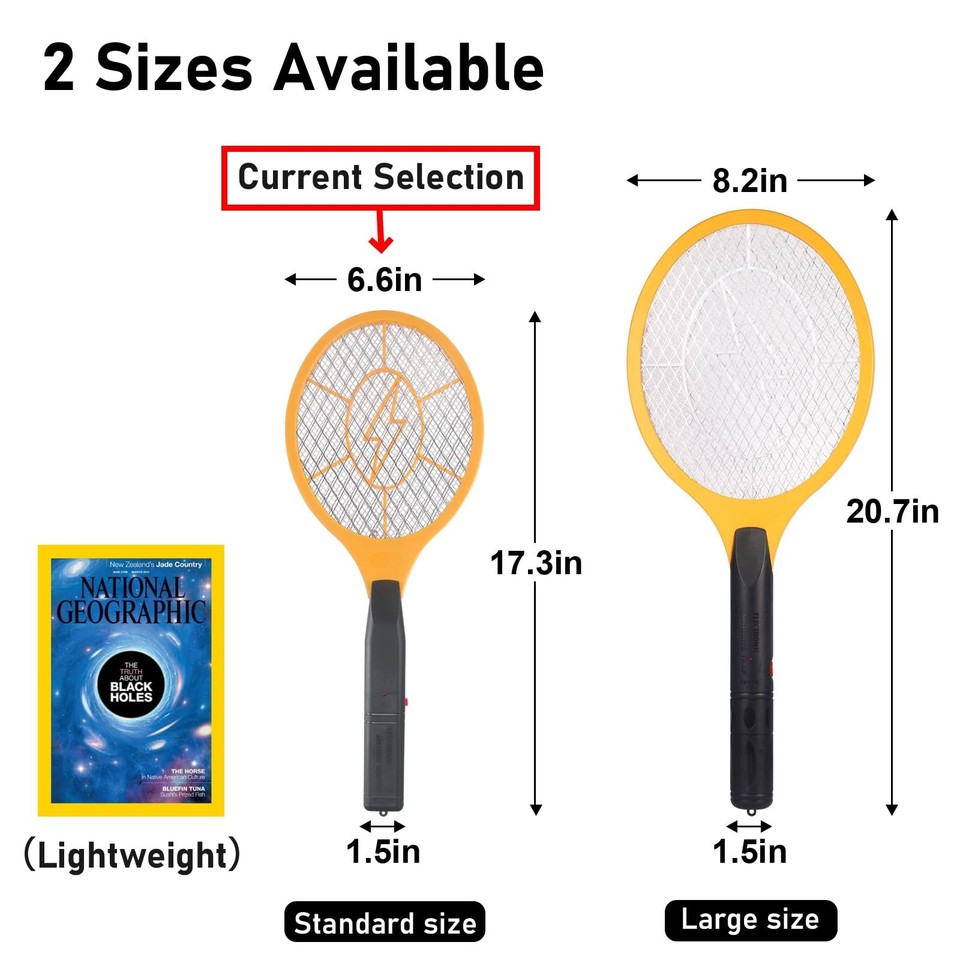 Electric Fly Swatter Handheld Bug Zapper - Indoor Outdoor Zapping ...