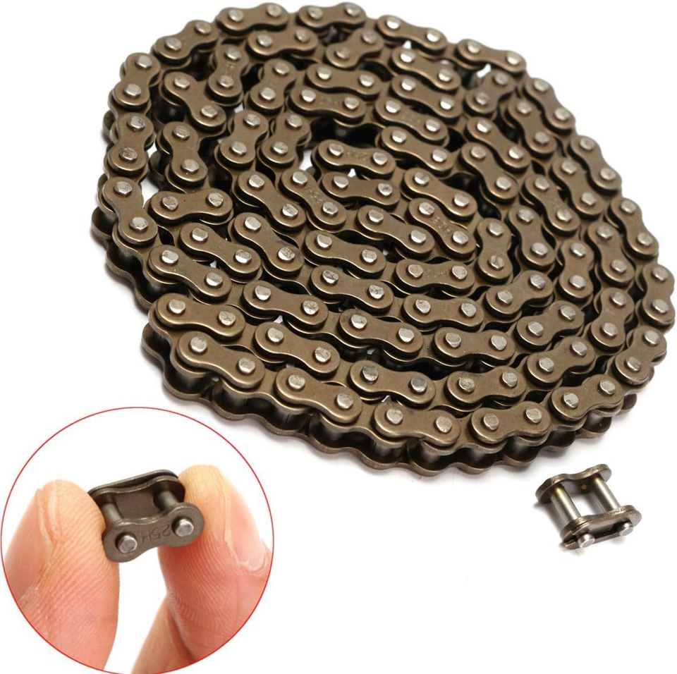 Catena 25H 136 Con Ricambio per Pocket Bike 47 / 49Cct Mini Moto ATV ...