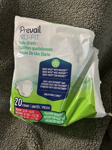 Prevail NU-FIT Daily Briefs Size Medium 32-44 Inch, Open Bag Count Of ...