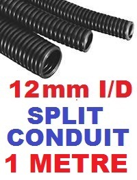 12MM SPLIT CONVOLUTED CONDUIT SLEEVE TUBE CABLE WIRE HARNESS 1 METRE 1M ...