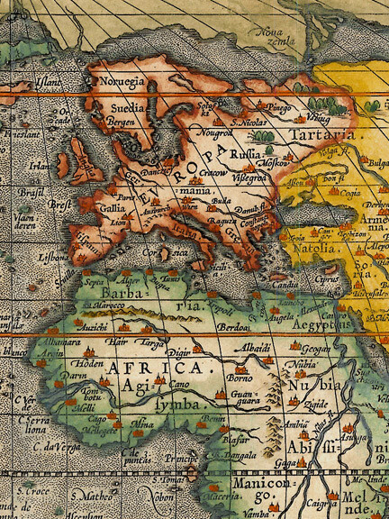 1608 World Map by Ortelius Historic Vintage Style Wall Map - 18x24 | eBay
