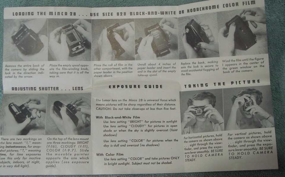 Argus Minca 28 Camera with IB, Box & Price Card. Uses 828 Film 1/2 ...