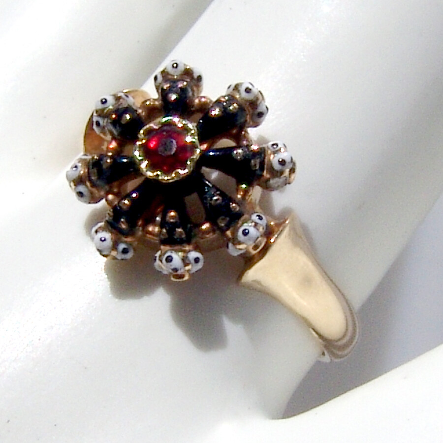 Moretti Blackamoors 4 Piece Jewelry Set Garnets Enamel 14K Yellow Gold ...