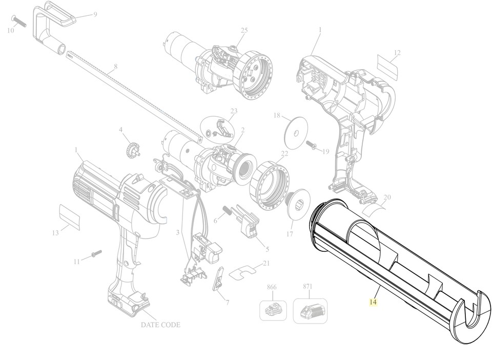 Dewalt Genuine OEM Conversion kit for DCE560D1 Caulk Gun - 5140187-83 ...