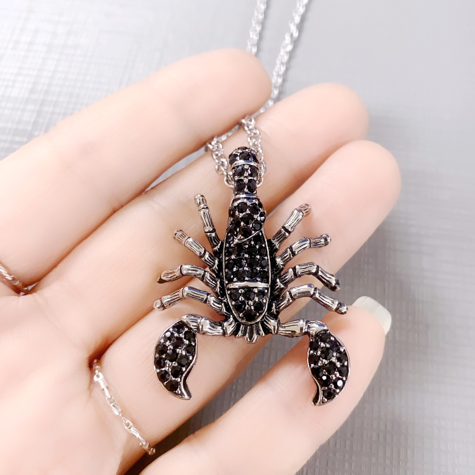 scorpion necklace unisex stainless steel pendant necklace black cubic ...