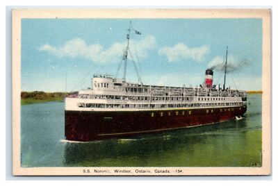 Steam Ship Postcard - LINES SS NORONIC WINDSOR ONTARIO CANADA 154 | eBay