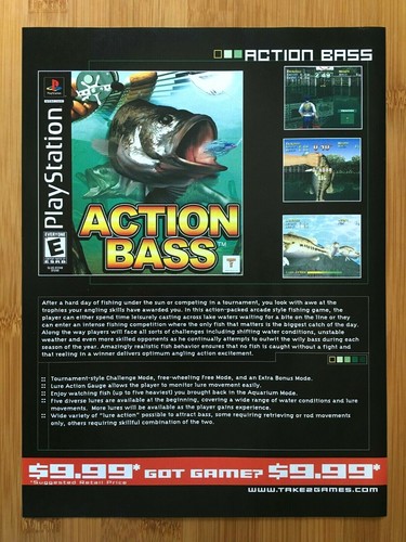 Action Bass PS1 Playstation 1 2000 Print Ad/Poster Official Game ...