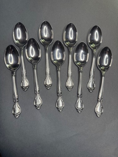 Lyon Queens Fancy Stainless Flatware 9 Pc Lot Teaspoons x9 All Together ...