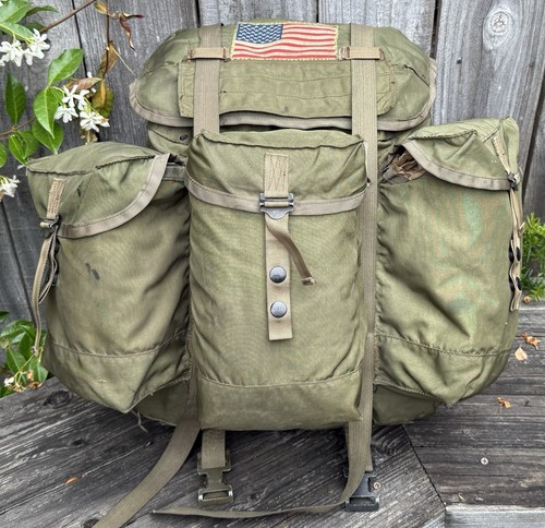 1968 Vietnam Tropical Rucksack Backpack OD Nylon X Frame M-1967 M67 | eBay