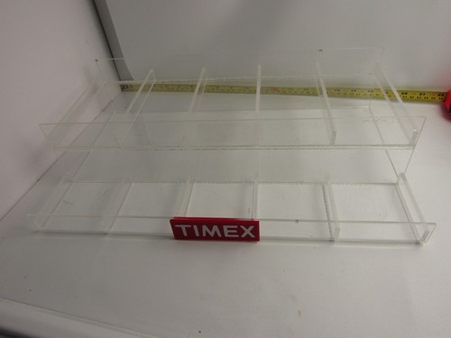 Timex acrylic Display Case Watch Counter Sign Advertising | eBay