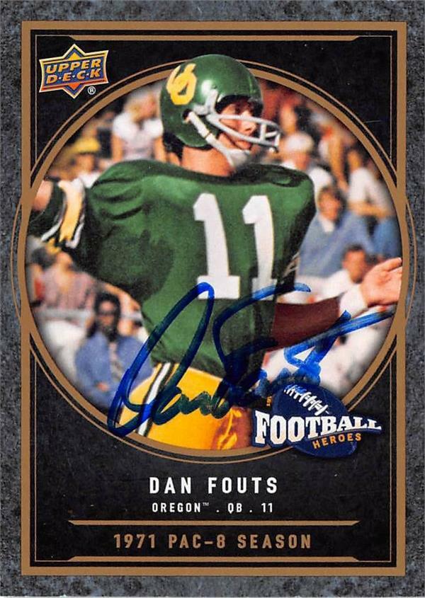 Dan Fouts signed Football Card (Oregon Ducks QB) 2014 Upper Deck Heroes ...
