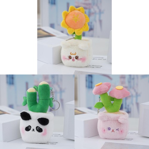 Cute Sunflower Panda Bamboo Plush Toy Keychain Cat Bag Charm 15cm ...