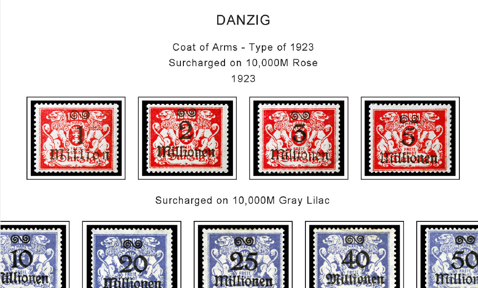 COLOR PRINTED DANZIG / GDANSK 1920-1939 STAMP ALBUM PAGES (45 ...