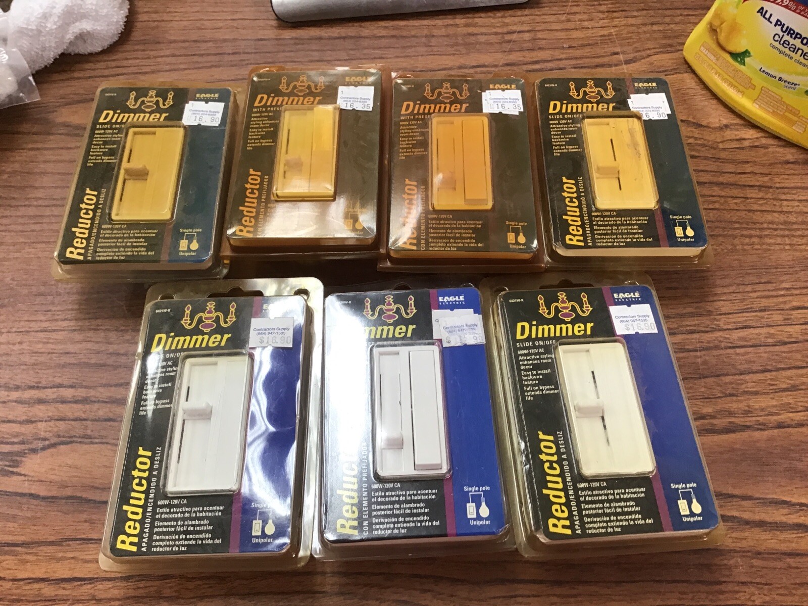 Lot of 7 Eagle Electric brand dimmer 3 way light switch 6420W-K (TA4MS ...