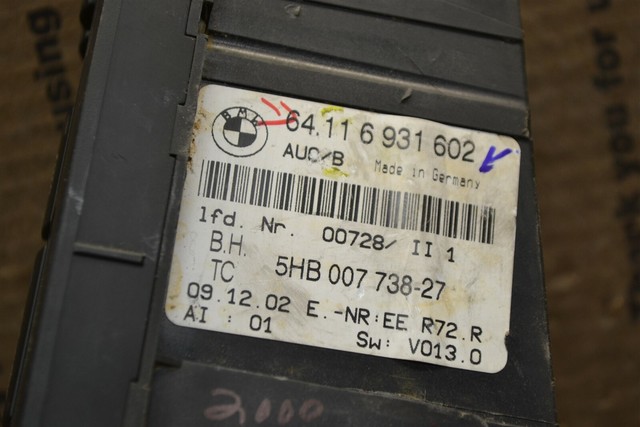BMW Climate Control Unit Panel IHKA AC Heat Heater 64116931602 E46 3 ...