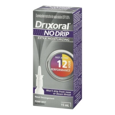 Drixoral No Drip, Extra Moisturizing, 12 Hour Nasal Spray (15 mL), Fast ...