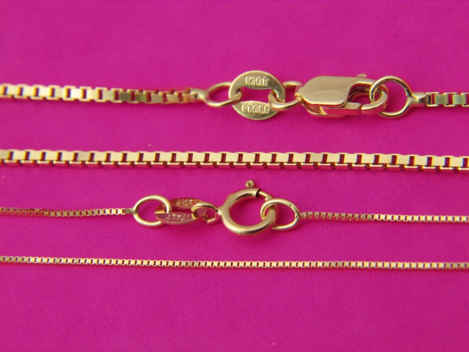 14k Gold Box Chain Necklace solid 14kt gold chains | eBay