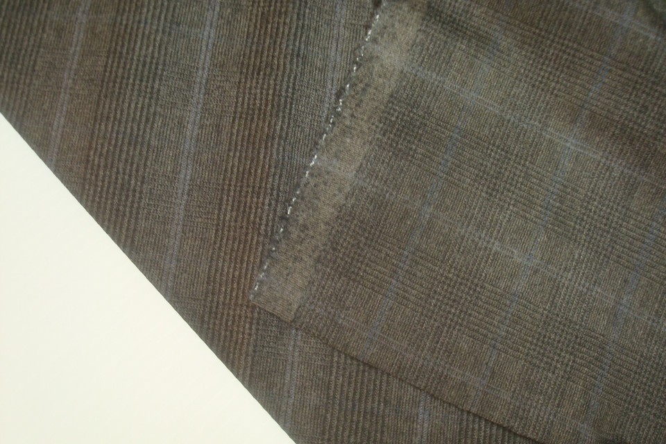 4 yds UK Wool Flannel Fabric Super 120s Suiting 8.5 oz Gray Plaid 146 ...