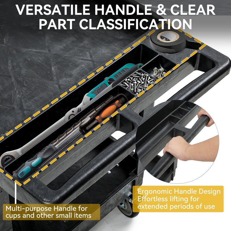 Heavy Duty Utility Cart 550lb Capacity Rolling Storage Cart Indoor ...