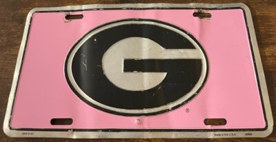 University of Georgia Booster License Plate Pink UGA Bulldogs | eBay