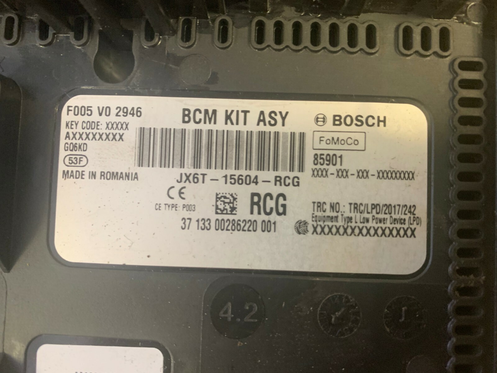 Ford Focus BCM Module Under Dashboard Fuse Box JX6T-15604-RCG 2019 ...