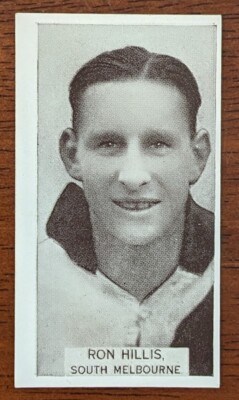 1933 W D & H O Wills VFL Football Card #35 Ron Hillis South Melbourne ...