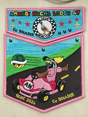 NOAC 2024 Amangi Nacha OA Lodge 47 Mario Kart pink 2pc set Flap BSA ...