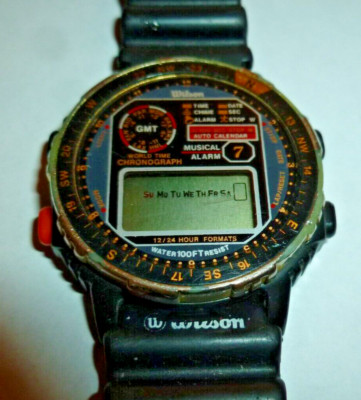 Vintage wilson world time chronograph Multifunction Diver Rare LCD ...