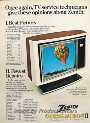 1976 Zenith Chromacolor TV Television Original Advertisement Print Art ...