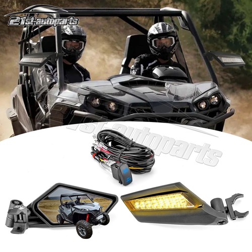 Plug N Play Wire+Side Mirrors w/LED Lights For Polaris RZR PRO XP/PRO R ...