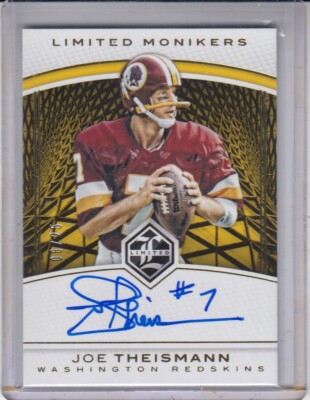 JOE THEISMANN 2016 Panini Limited Monikers Autograph #LMJTM 6/25 ...
