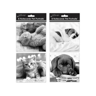 8 x Cute Blank Notelets Notecards Thank You Cards Puppy or Kittens | eBay