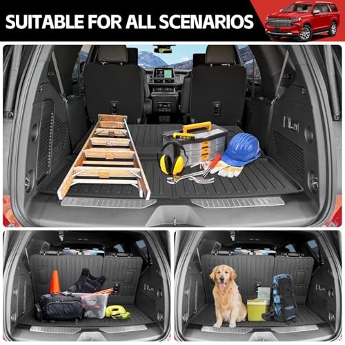 Cargo Mat Fit for 2022-2025 Chevy Tahoe/GMC Yukon Cargo Liner+Seat Back ...