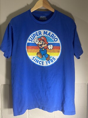 Super Mario Since 1985 Graphic Retro Nintendo NES Blue VTG Style T ...