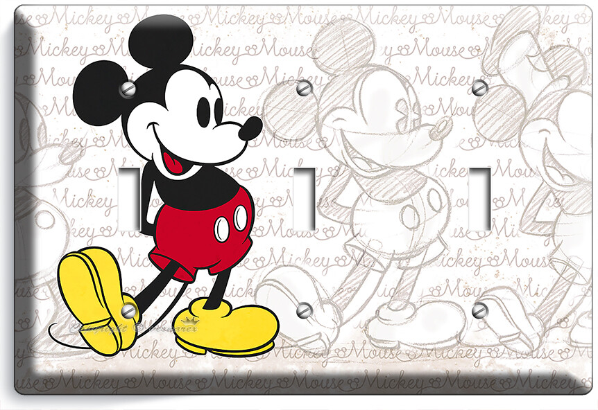 CLASSIC VINTAGE RETRO HAPPY MICKEY MOUSE LIGHT SWITCH OUTLET WALL PLATE ...