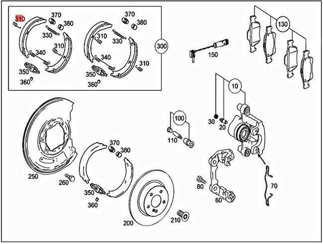 Mercedes-Benz 2014230592 Parking Brake Hold Down Spring for sale online ...