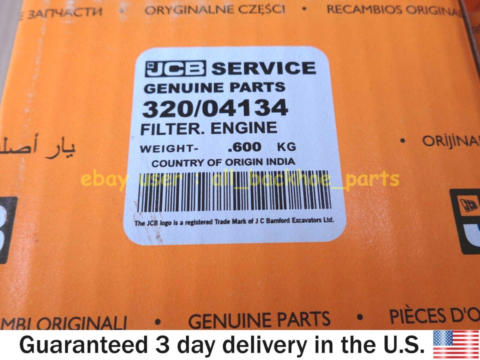 JCB BACKHOE - JCB 3DX GENUINE JCB FILTER KIT (PART NO. 400/N7762) | eBay