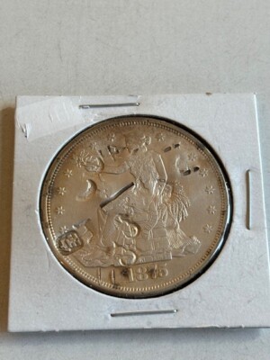 1875-S Trade Silver Dollar - Chop Marks - Toned - Cleaned | eBay