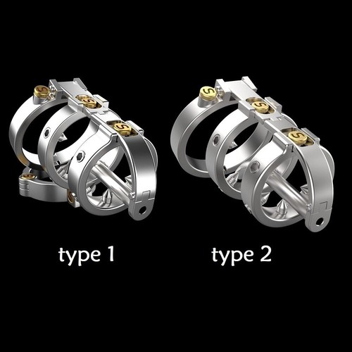 Stainless Steel Male Chastity Device Cage Hinged Rings Screws Binding ...